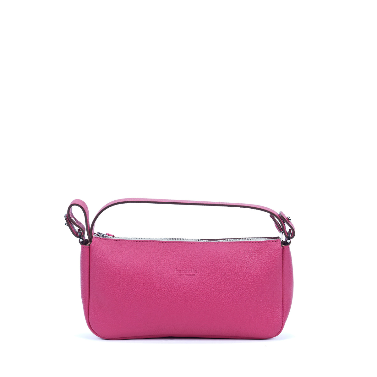 Sac Gala en cuir noir mat imprimé croco | Berthille