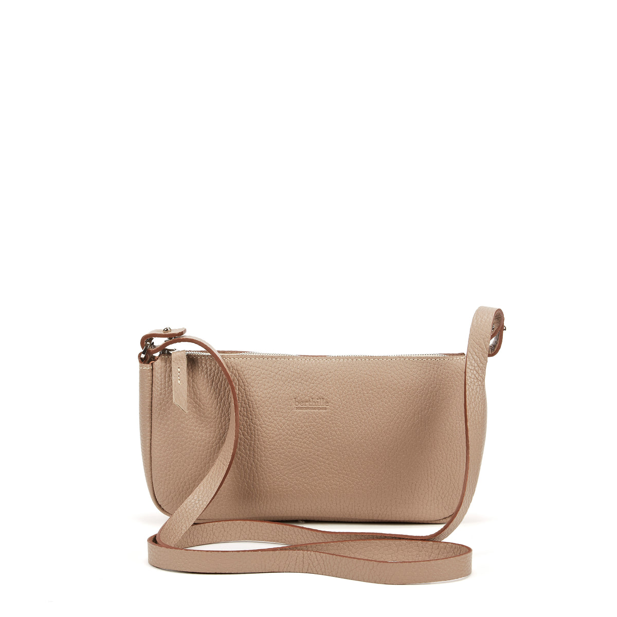 Sac Gala en cuir noir mat imprimé croco | Berthille