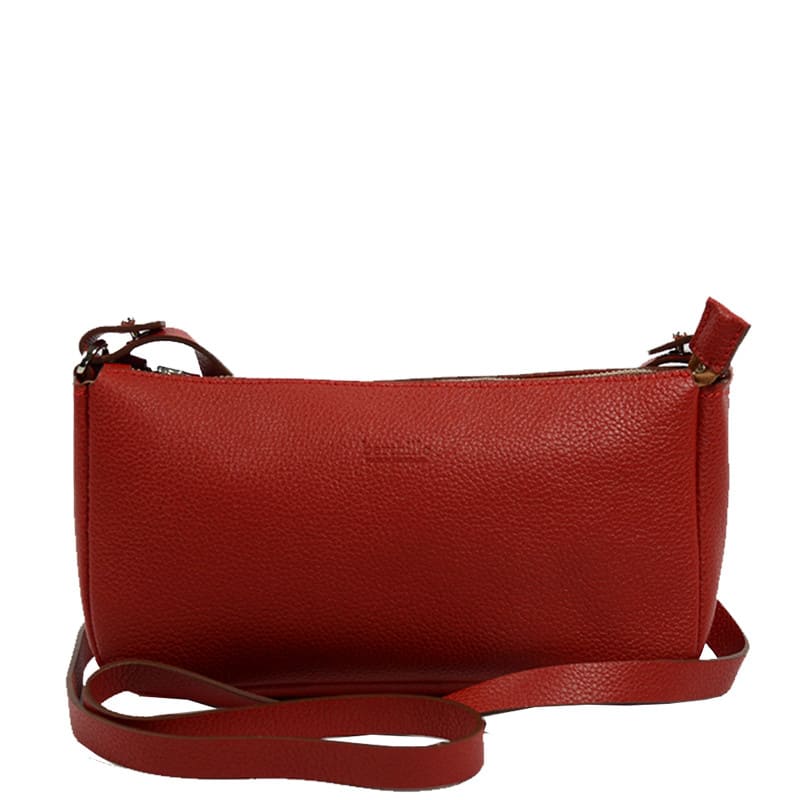 Sac Gala en cuir noir mat imprimé croco | Berthille