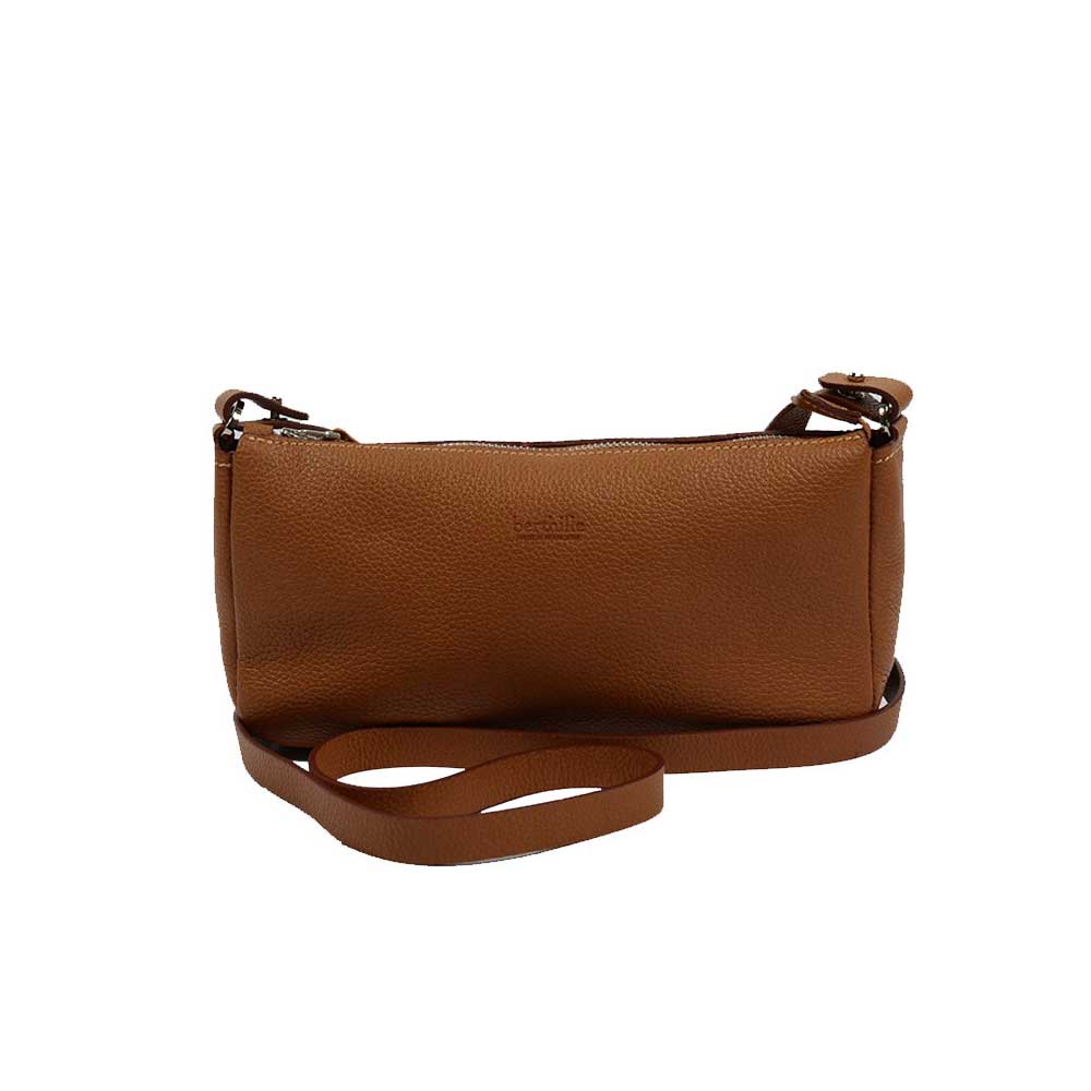 Sac Gala en cuir noir mat imprimé croco | Berthille